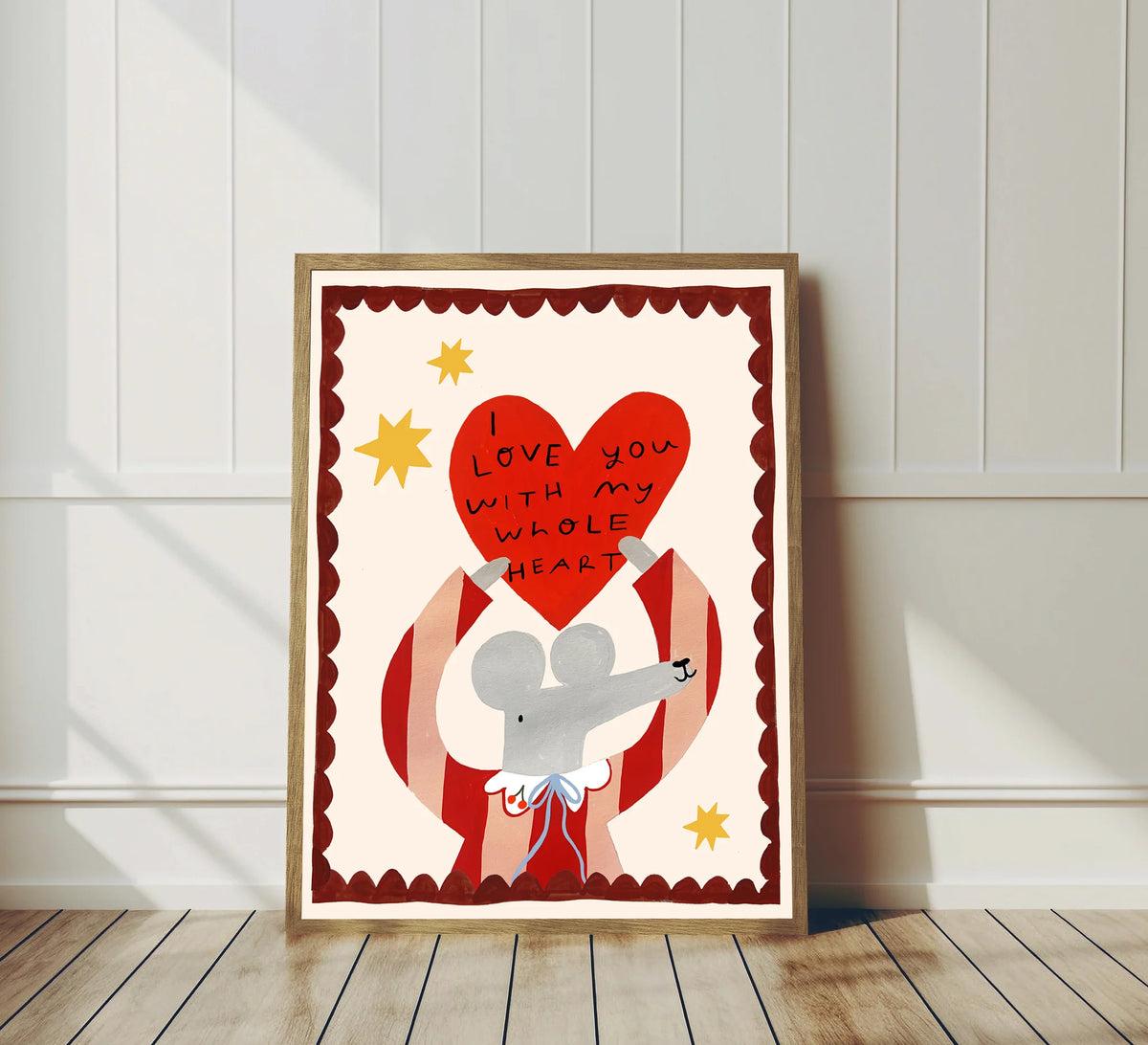 Yaya Studios I Love You With My Whole Heart Mouse Framed Print– Willow & Wolf Marlborough