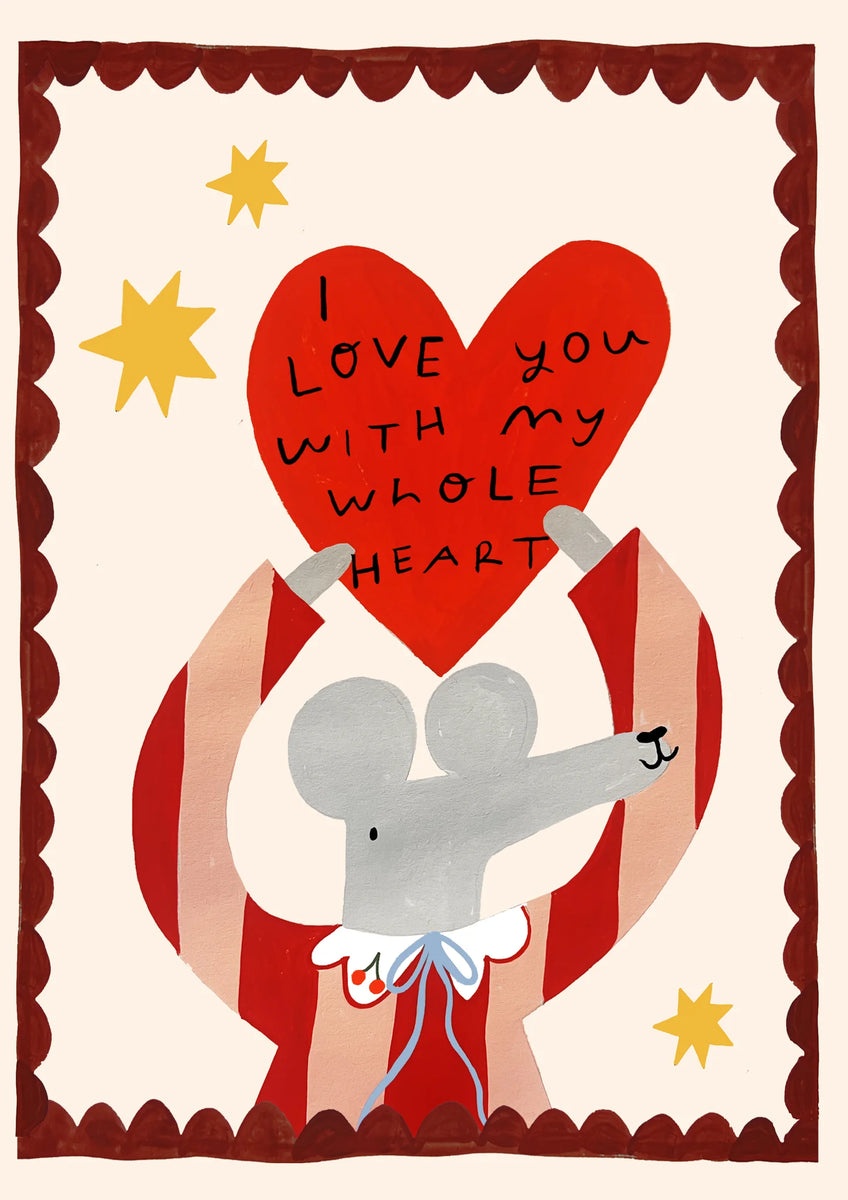 Yaya Studios I Love You With My Whole Heart Mouse Framed Print– Willow & Wolf Marlborough