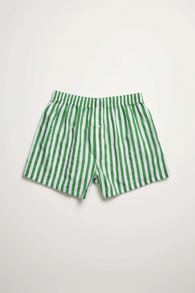 Banana London Men Green and White Stripe Boxers– Willow & Wolf Marlborough
