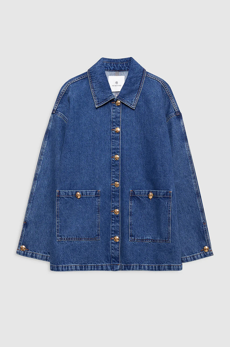 Anine Bing Luca Jacket in Clean Indigo Denim– Willow & Wolf Marlborough