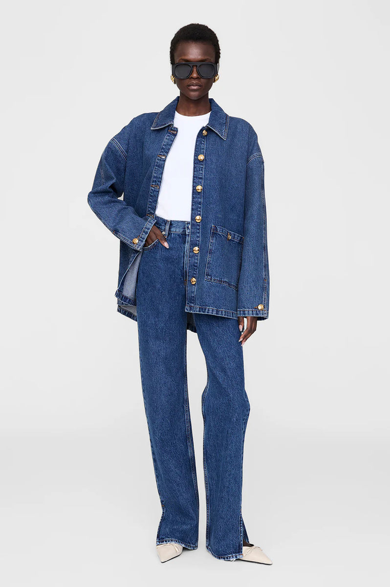 Anine Bing Luca Jacket in Clean Indigo Denim– Willow & Wolf Marlborough
