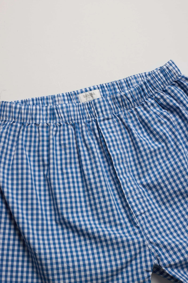 Banana London Men Navy Gingham Boxer– Willow & Wolf Marlborough
