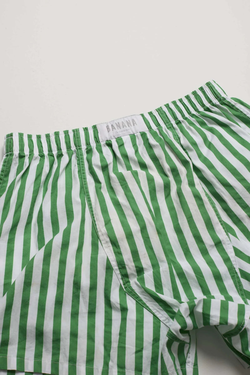 Banana London Men Green and White Stripe Boxers– Willow & Wolf Marlborough