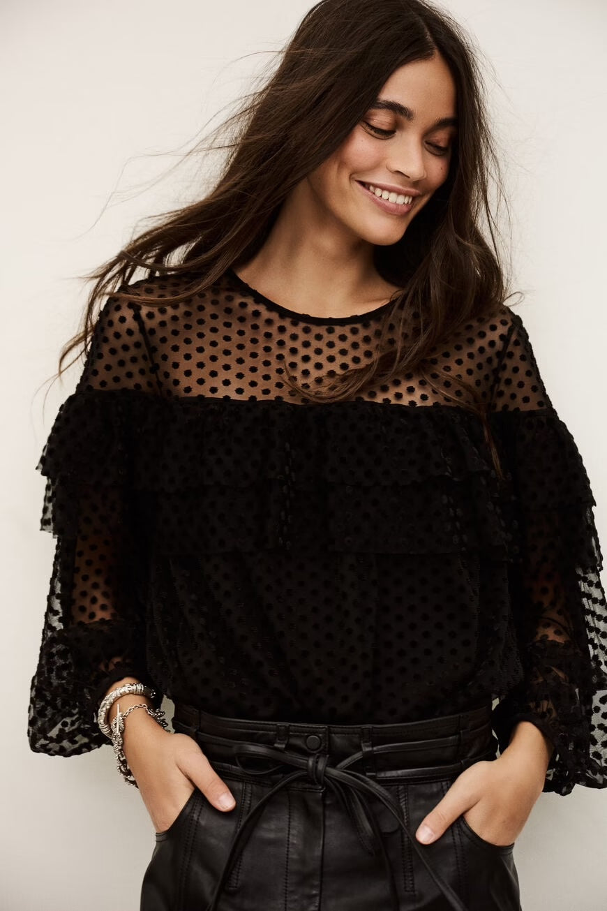 BA&SH Raff Top in Black– Willow & Wolf Marlborough