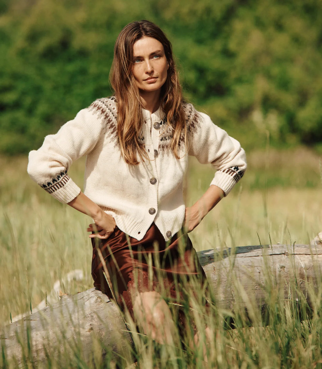 Doen Clarke Cardigan in Oatmeal Olympia Fair Isle– Willow & Wolf ...