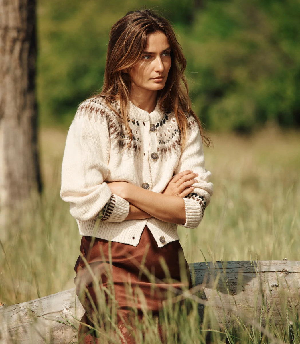 Doen Clarke Cardigan in Oatmeal Olympia Fair Isle– Willow & Wolf ...