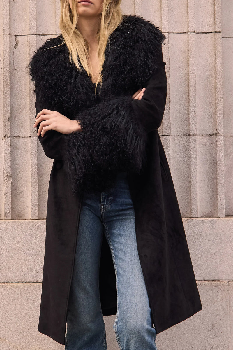 Charlotte Simone Penny Faux Fur Black Coat– Willow & Wolf Marlborough