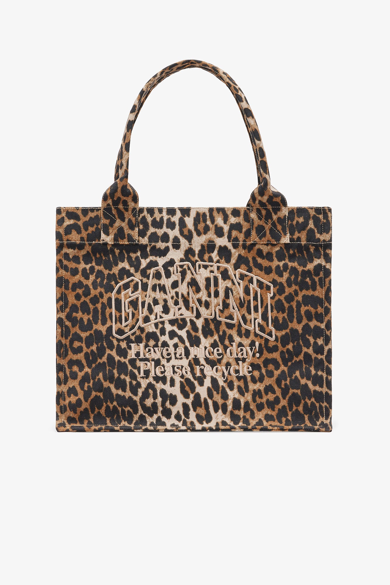 Ganni Large Canvas Tote Bag in Leopard– Willow & Wolf Marlborough