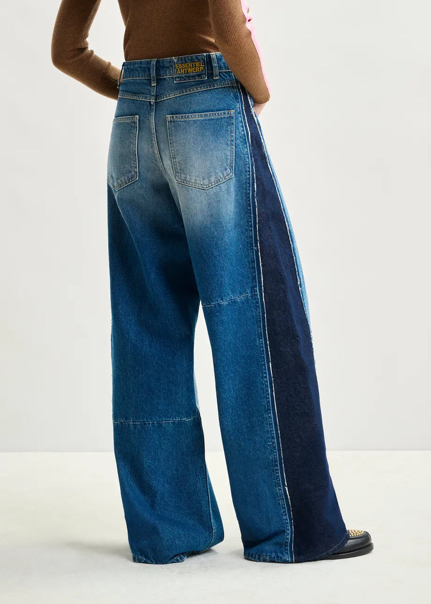 Essentiel Antwerp Wide Leg Contrast Panel Jeans– Willow & Wolf Marlborough
