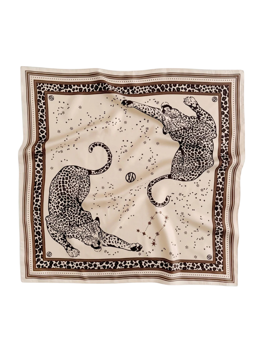 Le Scarf Gemini Silk Scarf in Sand & Mocha Mousse– Willow & Wolf ...