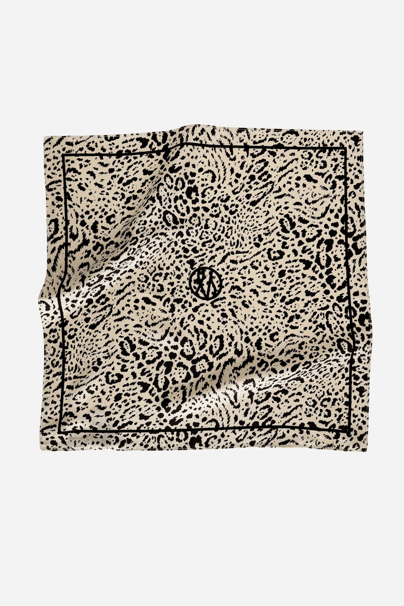 Le Scarf Leo Silk Scarf in Sand and Black– Willow & Wolf Marlborough