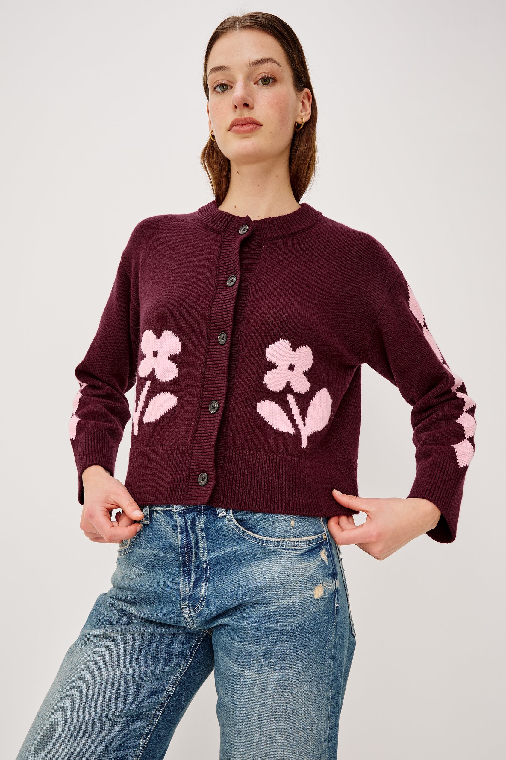 Rails Mavie Embroidered Knit Cardigan in Garnet– Willow & Wolf Marlborough