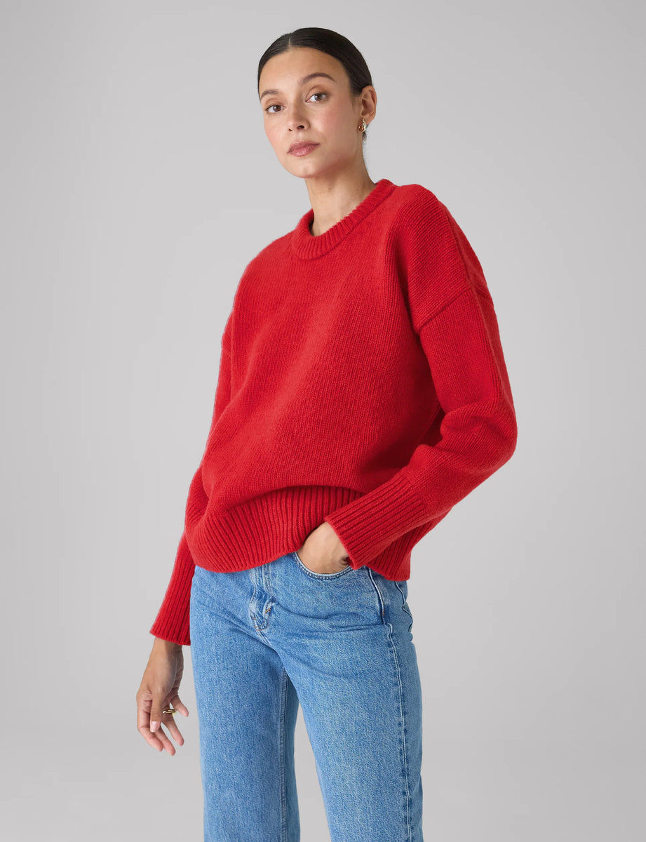 With Nothing Underneath Cornwall Jumper in Red– Willow & Wolf Marlborough