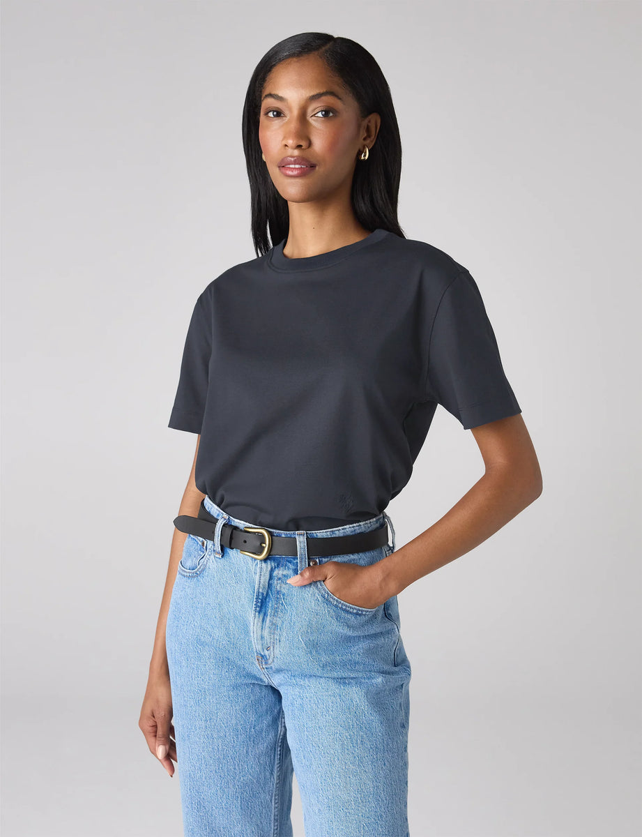 With Nothing Underneath Soho T-Shirt in Navy Blue– Willow & Wolf ...